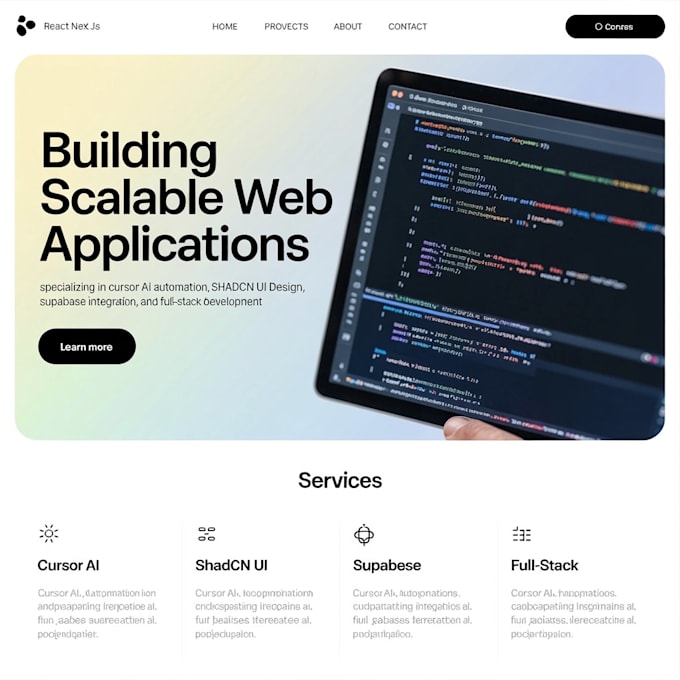 Create react and next js applications using bolt, lovabl v0 cursor ai supabase by M_klaus | Fiverr