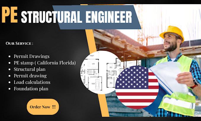 Pe stamped structural drawing permit set load calc foundation framing ...