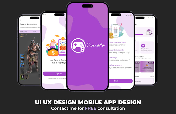 Design a clean and gamified ui ux for your reward based game app by ...