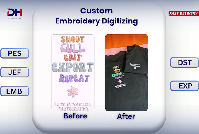 Do professional embroidery digitizing for flat 3d puff and appliqué designs by Digitizinghub08 ...