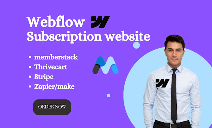 Memberstack setup, build webflow subscription website via memberstack ...