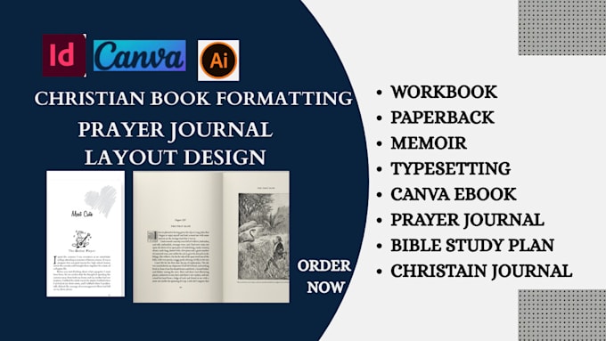 Design format christian ebooks prayer journal book planner typesetting ...
