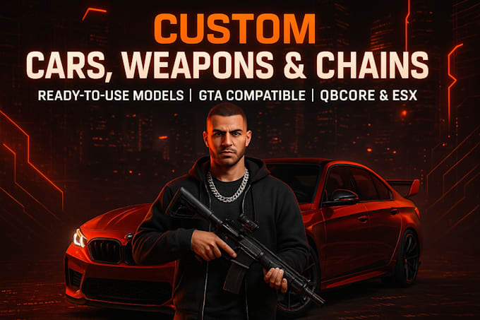 Model and deliver custom fivem cars weapons fivem gun pack, chains and ...