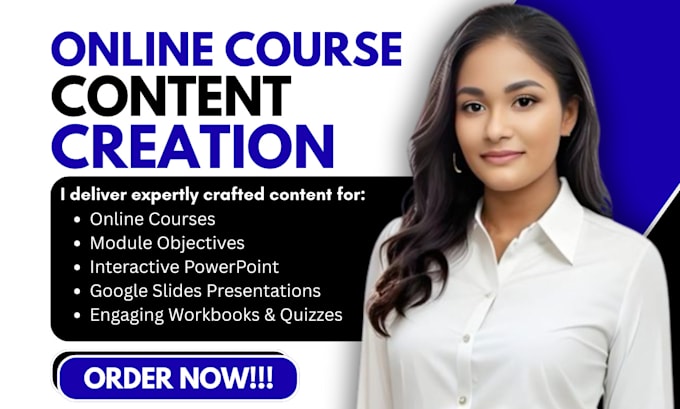 Create online course content, course curriculum lesson plan, course creation ppt by Ashley ...