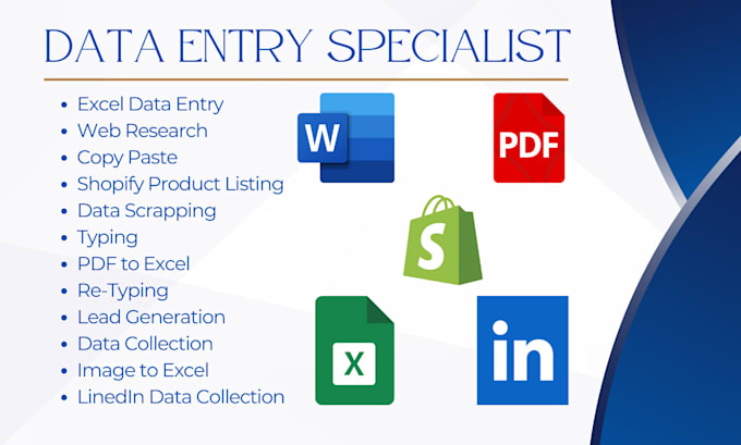 Do accurate data entry, web research, pdf to excel, and typing work by W_azhar | Fiverr