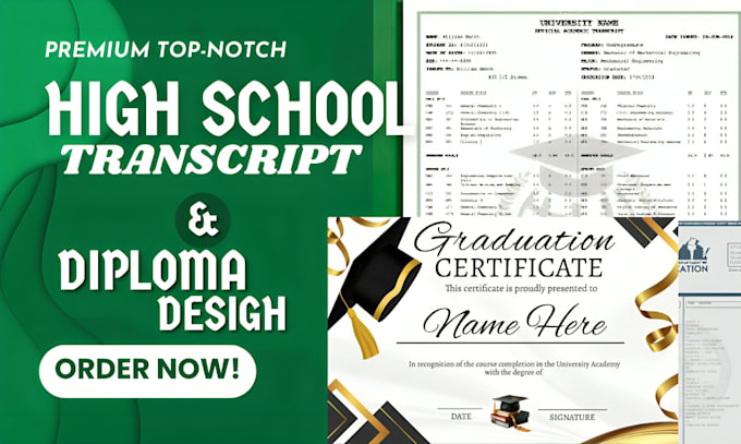 Design college transcript, university transcript, ged certificate award by Zanta_j | Fiverr