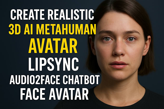 Create realistic 3d ai metahuman avatar, lipsync audio2face, chatbot face avatar by ...