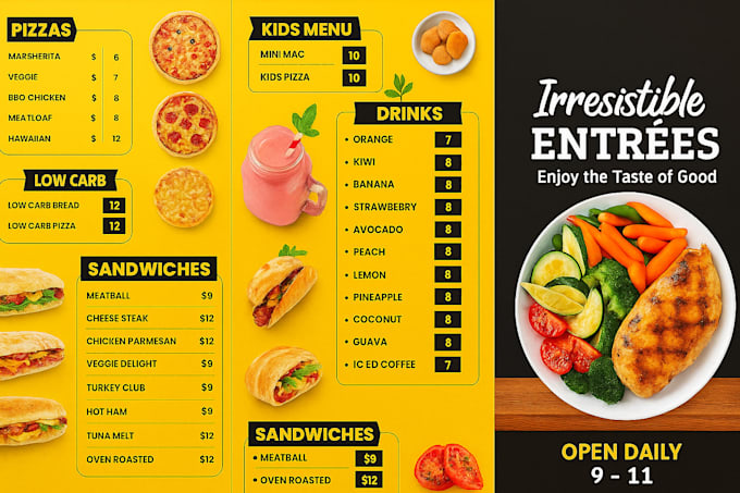 Design food and drink menu with qr code for restaurants, cafes, and ...