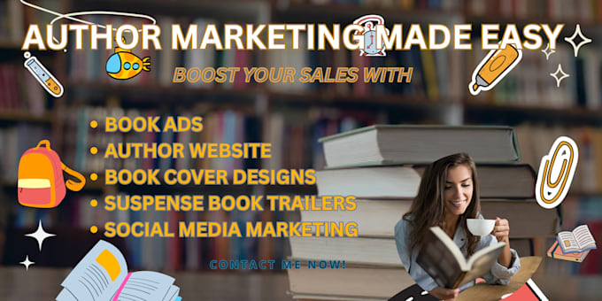 Design book trailers, banners, and social media graphics for authors by ...