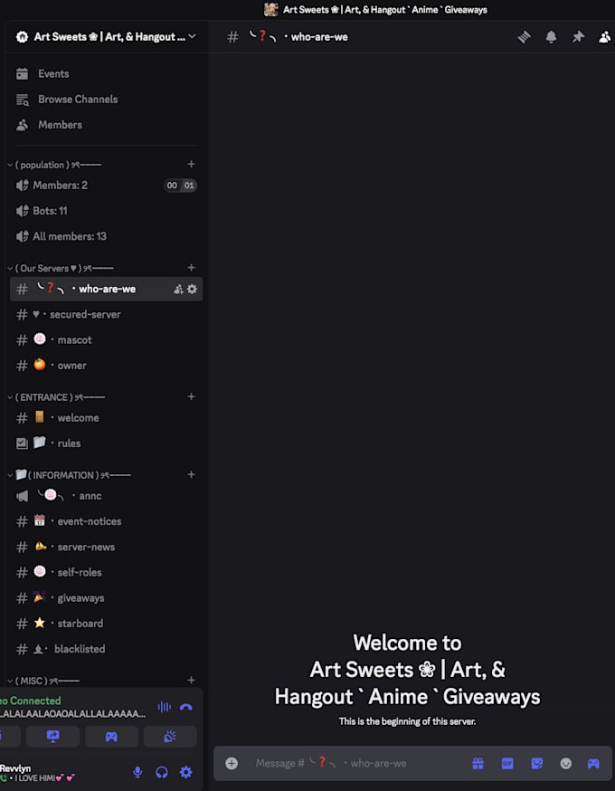 Create a custom discord server by Revvlynsweet | Fiverr