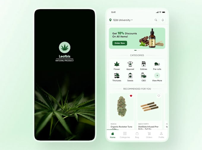 Build cannabis delivery app, cbd app, cbd website, marijuana app by ...