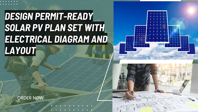 Design permit ready solar pv plan set with electrical diagram and ...