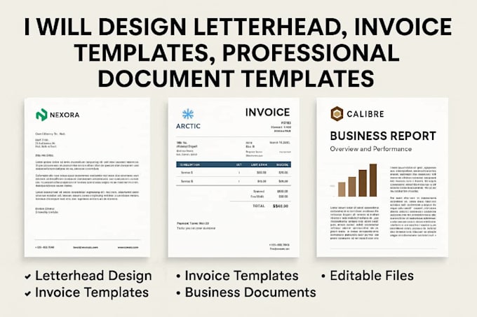 Design custom letterhead, invoice templates, professional document ...
