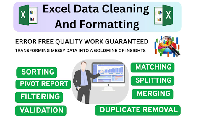 Do ms excel data cleaning and formatting, merging, splitting, sorting by Ravinayak99 | Fiverr
