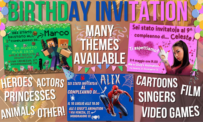 Design a birthday invitation by Paolasiciliano | Fiverr