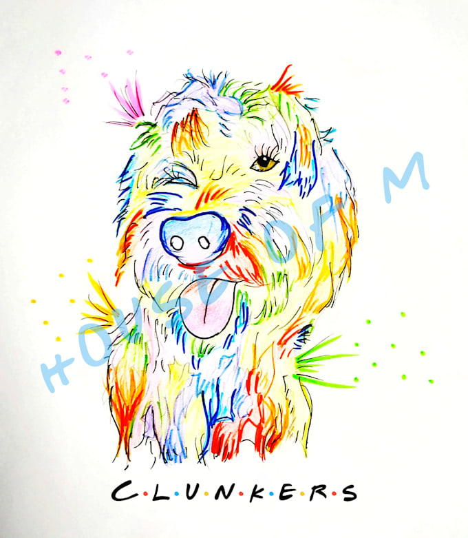 Sell friends inspired art clunkers the iconic dog by Houseofm001 | Fiverr