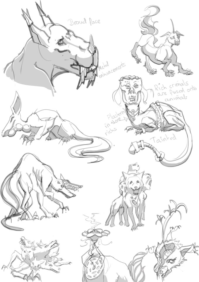 Create custom creature design sheets, with greyscale or full render by ...