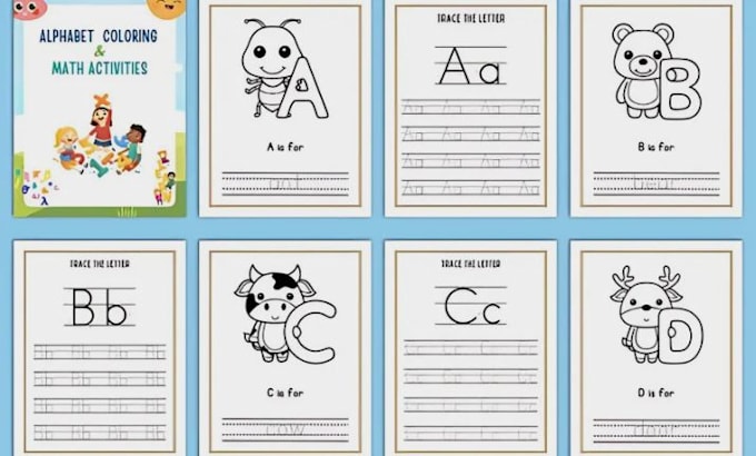 Editable activity book workbook journal children book cover in fillable ...