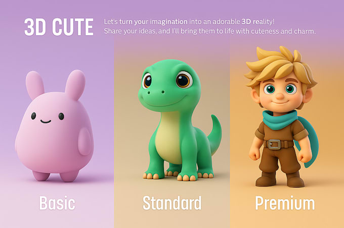 Design cute 3d character, animal, mascot, and toy model using blender ...