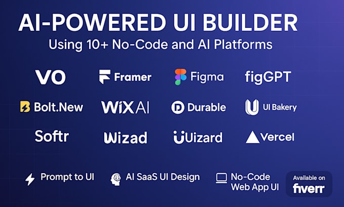 Ui v0 vercel ui bakery durable framer ai bolt new figma figgpt wix ai ...