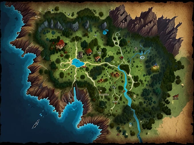 Make fantasy map illustration for dnd, novels and games by ...