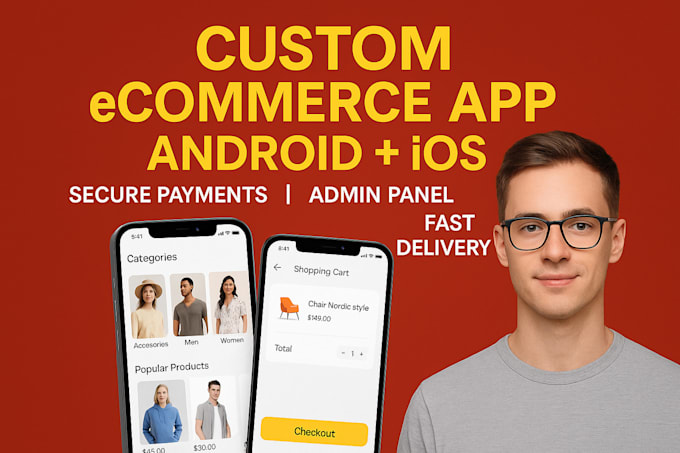 Build a custom ecommerce app with secure payment integration and admin panel by Vanessaprotech ...