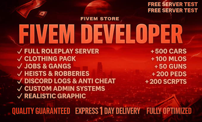 Fix and create your fivem server, esx server with custom scripts and features by Gerald_wilson2 ...