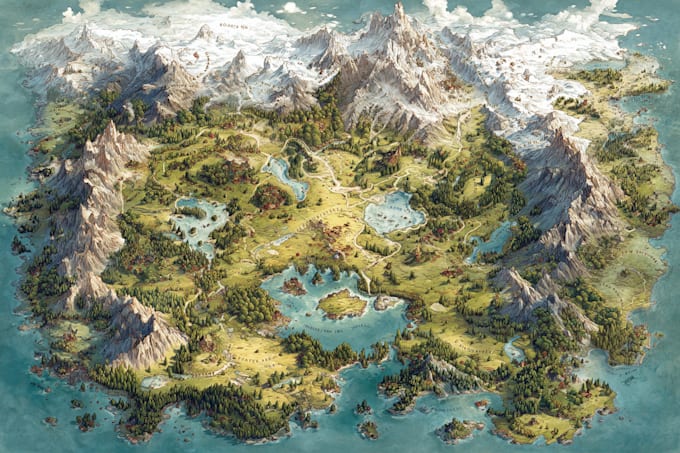 Draw a high quality fantasy map by Casenhurley | Fiverr