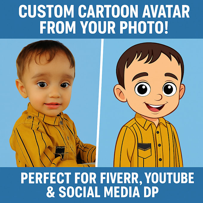 Design a custom cartoon avatar or dp from your photo by Abdulqadeer732 ...