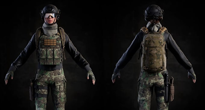Model 3d soldier character,creature avatar,game asset,human character ...