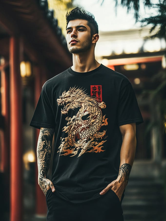 Create japanese t shirt design apparel illustration by Marcosdoval5 ...