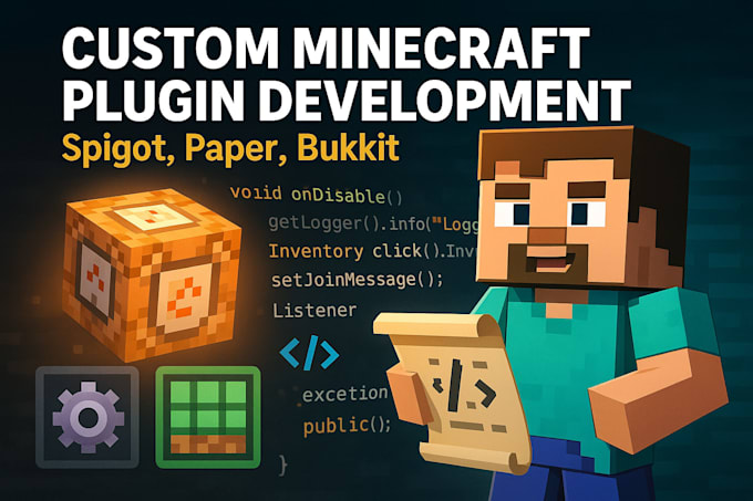 Code custom minecraft plugin for paper, spigot, bukkit, smp server by Sophia_a56 | Fiverr