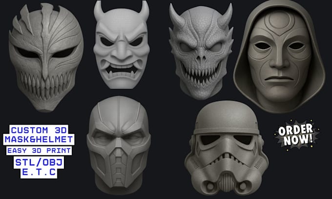 Sculpt custom fit 3d printable face mask 3d model for kids, cosplay and ...