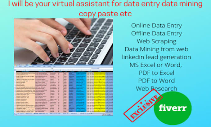 Do excel data entry and pdf typing by Yashika_virtual | Fiverr