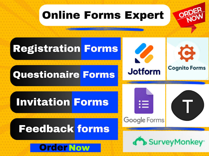 Create jotform, google form, type form, online form, surveys by Bashmandesign | Fiverr