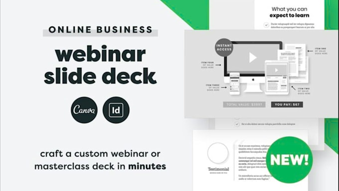 Design high converting webinar slides and training deck for coaches ...