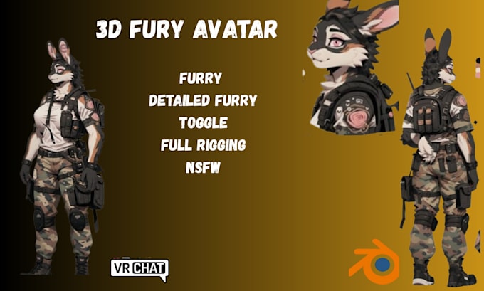 Create custom vrchat avatar, vr furry character avatar by Jamesarnold08 ...