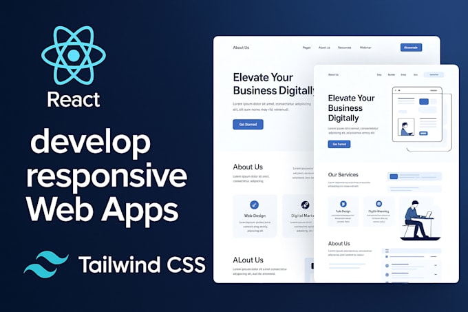 Develop responsive react web apps using tailwind css by Ahsangohar | Fiverr