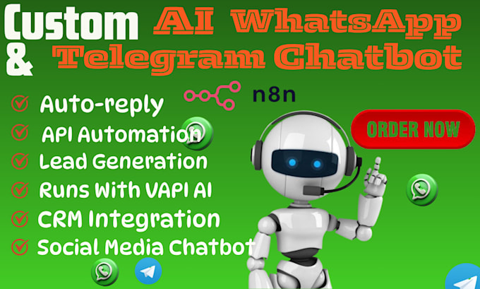 Build whatsapp chatbot, n8n whatsapp chatbot n8n setup, crm integration by Will_dialog | Fiverr