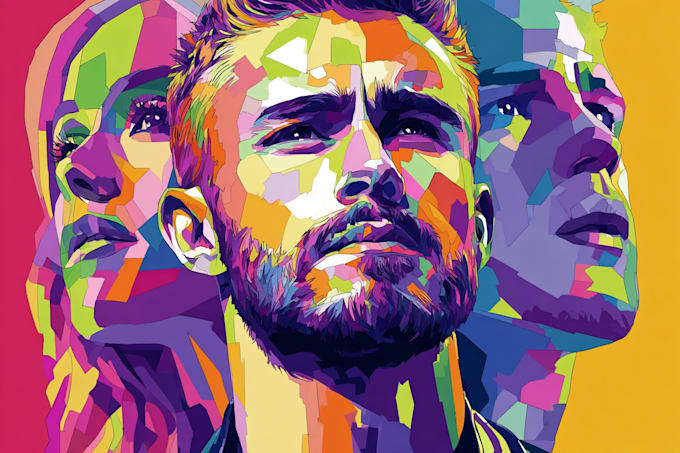 Make a beautiful wpap pop art portrait by Alizelok | Fiverr