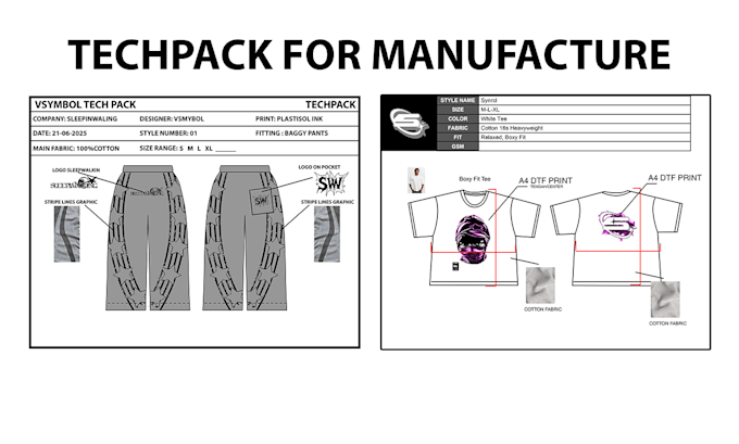 Custom design for techpack by Haxsgraphic | Fiverr