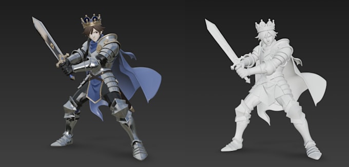 Do 2d art to 3d characters,medieval knights,tabletop 3d warrior,anime ...