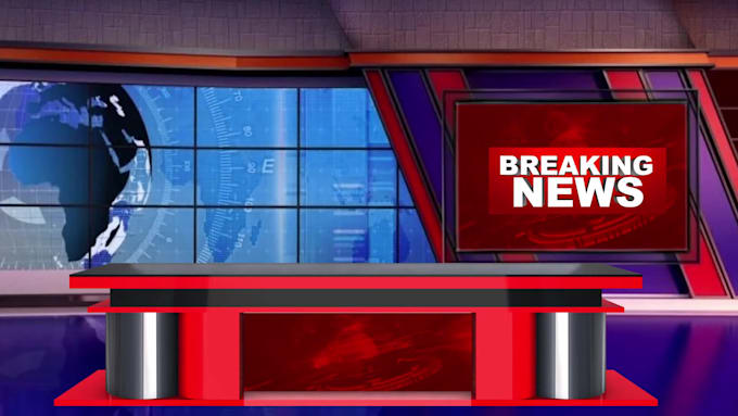 Do a realistic 3d news studio 3d virtual set zoom virtual call by ...