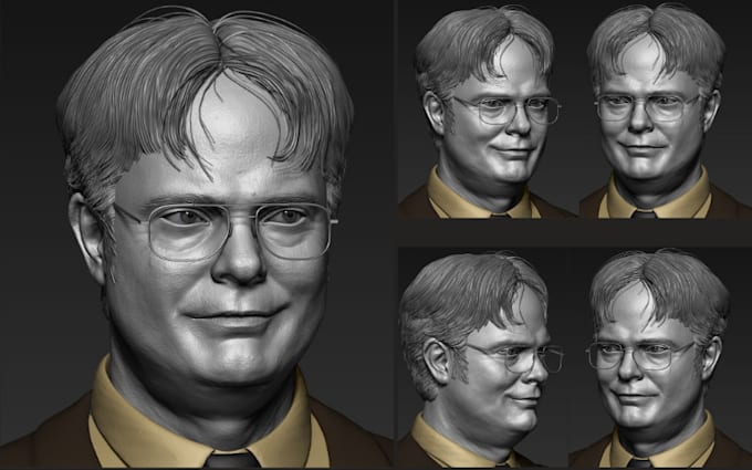 Realistic 3d head bust sculpt in zbrush for 3d printing 3d character ...