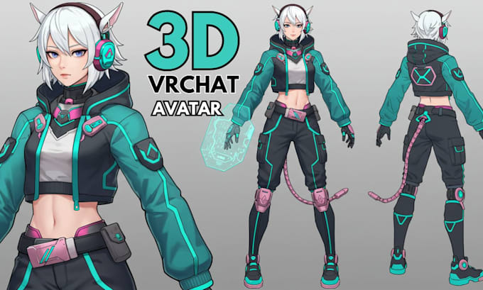 Do vrchat avatar, furry avatar, 3d model, vrc avatar, vtuber model, vr character by ...