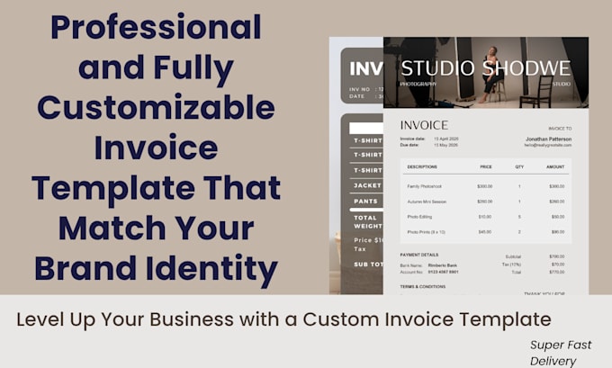 Design custom, professional and editable invoice template by Ruben11112 ...