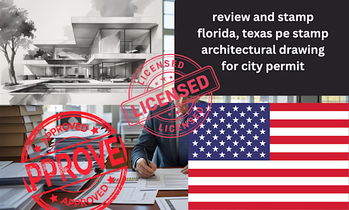 Review and stamp florida, texas pe stamp architectural drawing for city ...