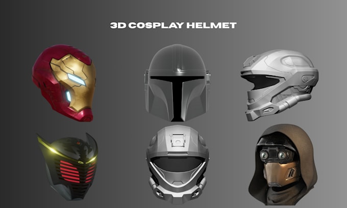 Sculpt high detailed wearable 3d cosplay helmet stl for 3d printing by ...