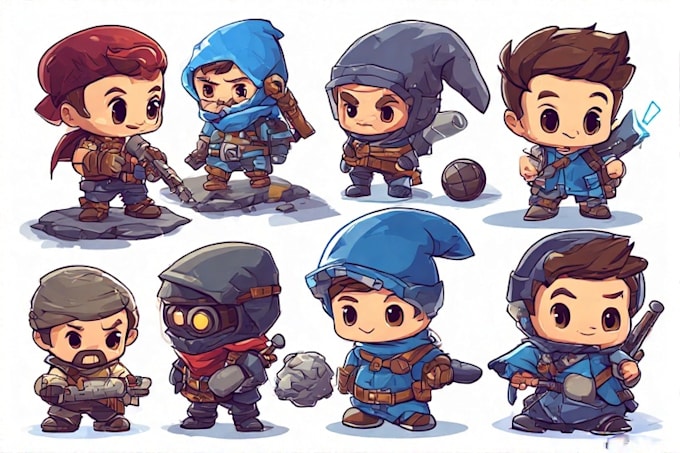 Game character art ,2d game character art in unique style by Muloufaat ...