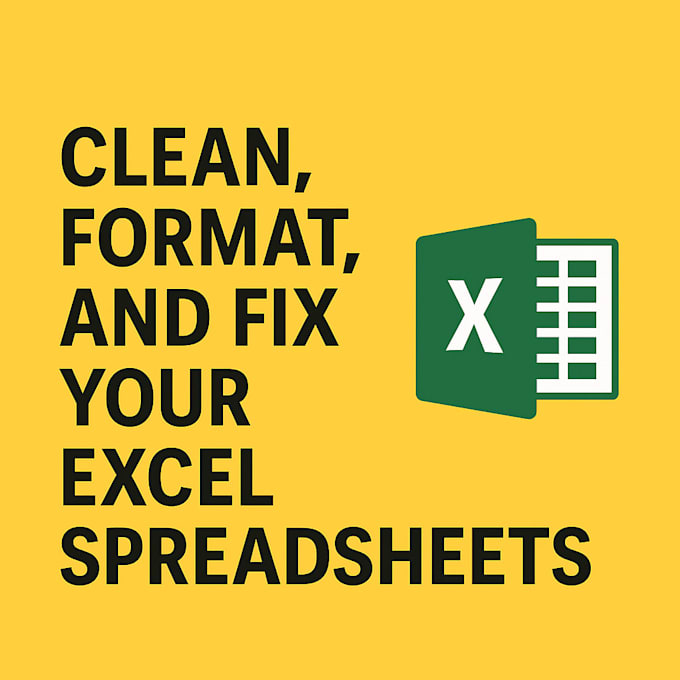 Clean, format, and fix your excel spreadsheets by Drew_gregg | Fiverr